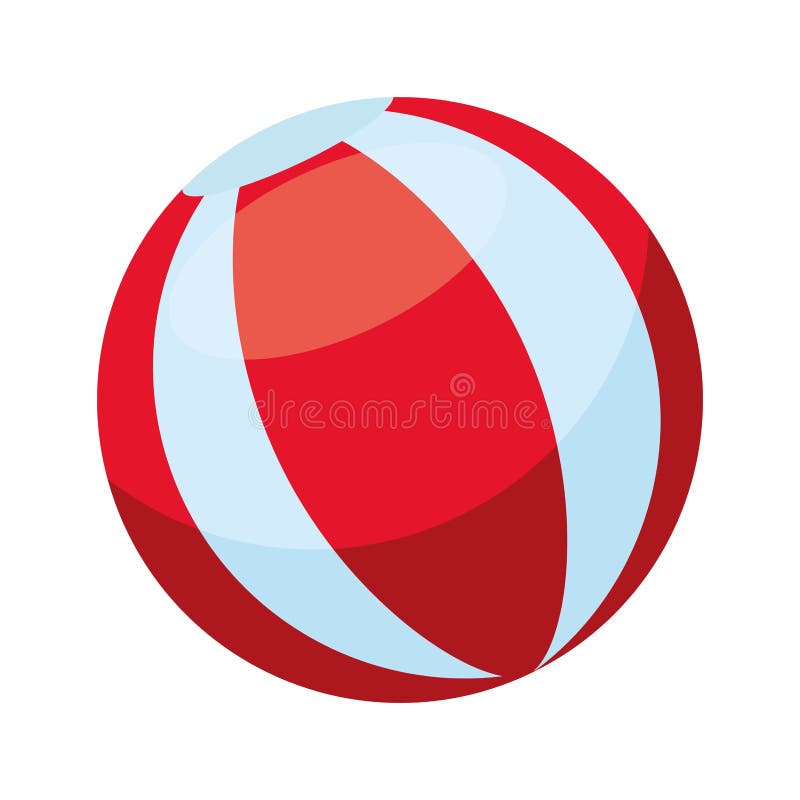 Rubber Beach Ball Striped Cartoon Stock Vector - Illustration of play ...