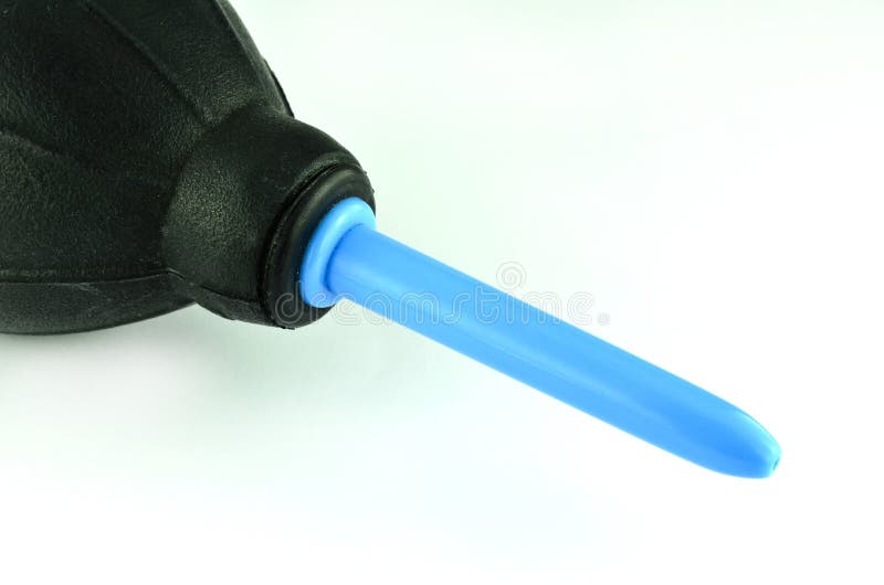 Rubber Black Dust Blower Isolated Stock Photo - Image of blow, blue ...