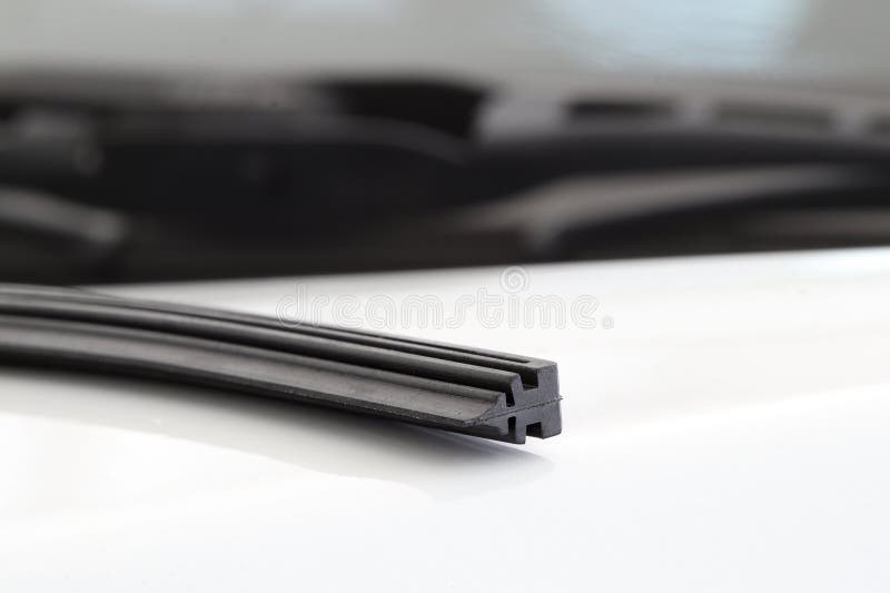 Rubber Blade for Automotive Wiper Replacement Close-up View Stock Photo ...