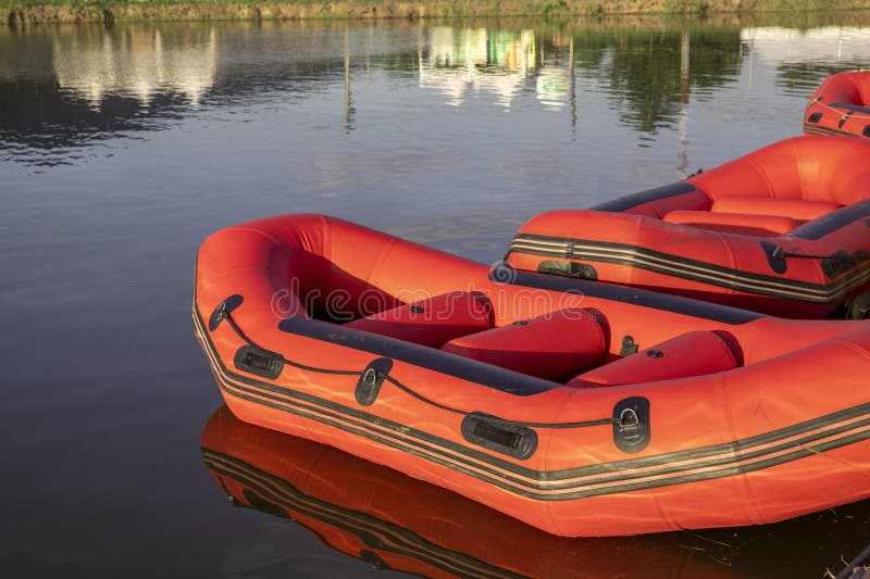 Rubber Boat on the River. Fishing Boat Stock Photo - Image of beautiful ...