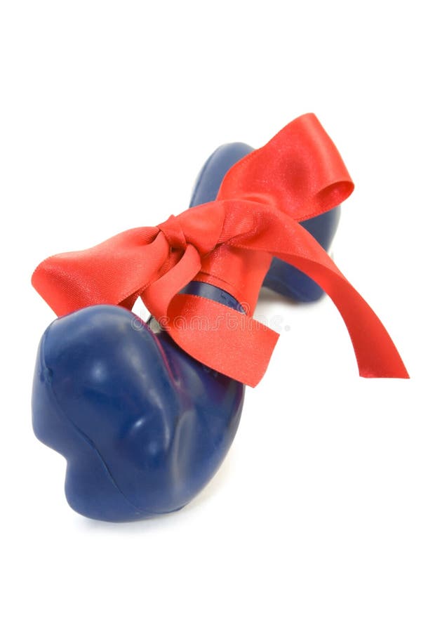 Rubber Bone Gift with Red Bow Stock Image - Image of shinny, white ...