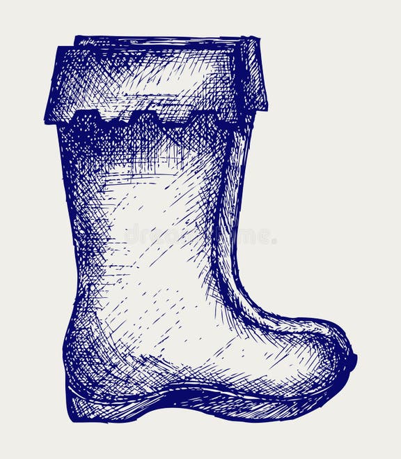 Rubber boots stock vector. Illustration of scratchy, rough - 28400965