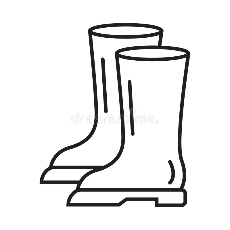 Rubber Boots, Gumboot, Waterproof Footwear, Rubber Boots Icon Stock ...