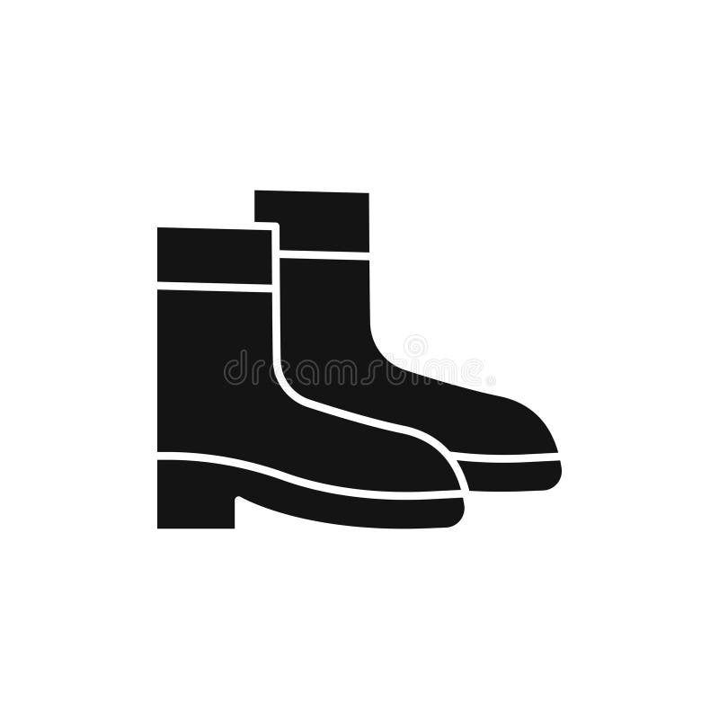 Rubber Boots Icon Symbol on White Background Stock Vector ...
