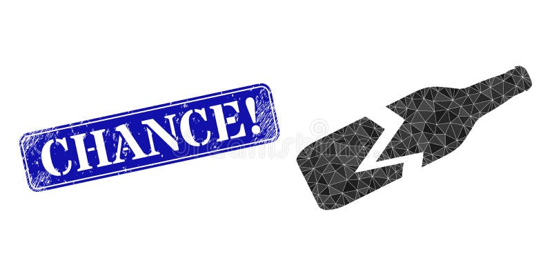 Rubber Chance! Stamp with Broken Beer Bottle Triangle Filled Icon Stock ...