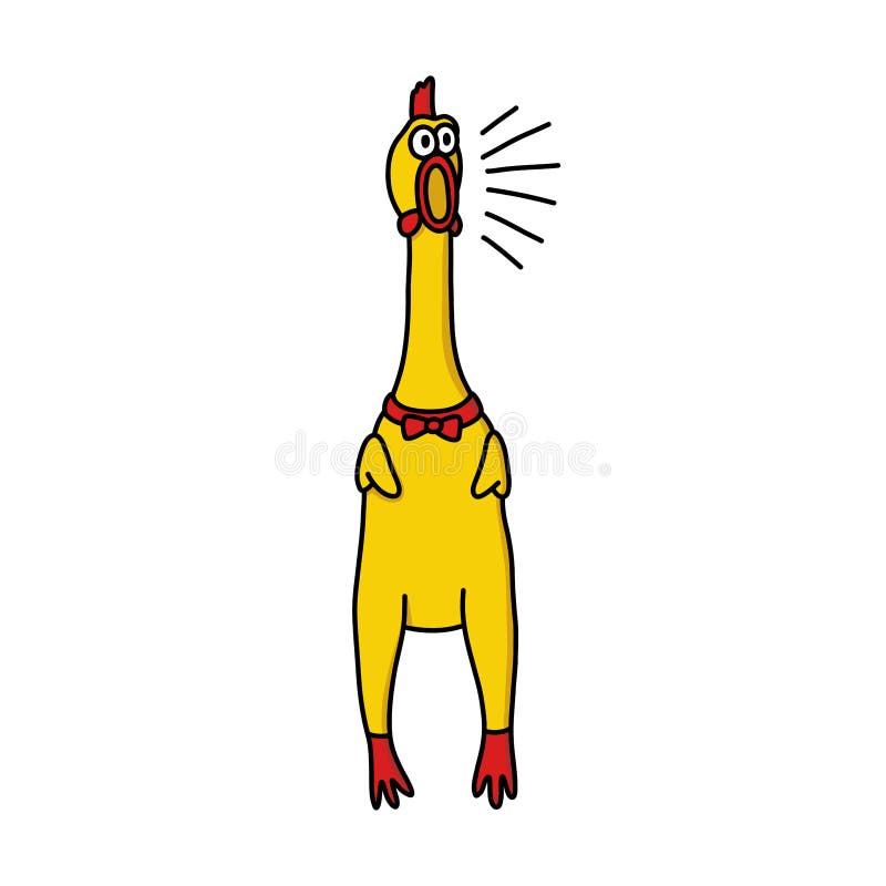 Rubber Chicken Toy Doodle Icon, Vector Color Line Illustration Stock ...