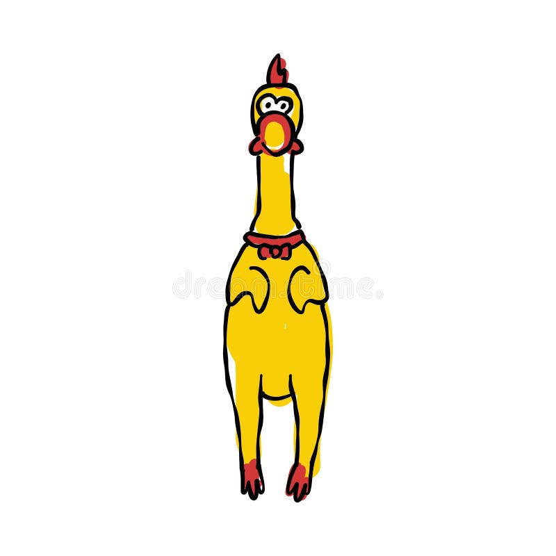 Rubber Chicken Toy Doodle Icon, Vector Color Line Illustration Stock ...