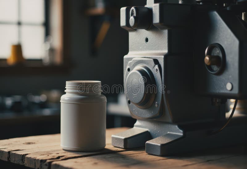 Rubber Compound Testing Laboratory Equipment with a White Container ...