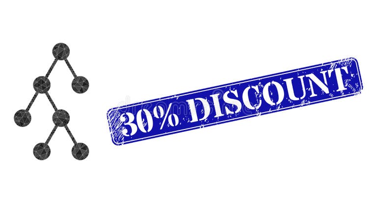 Rubber 30 Discount Discount Stamp with Hierarchy Structure Lowpoly Icon ...