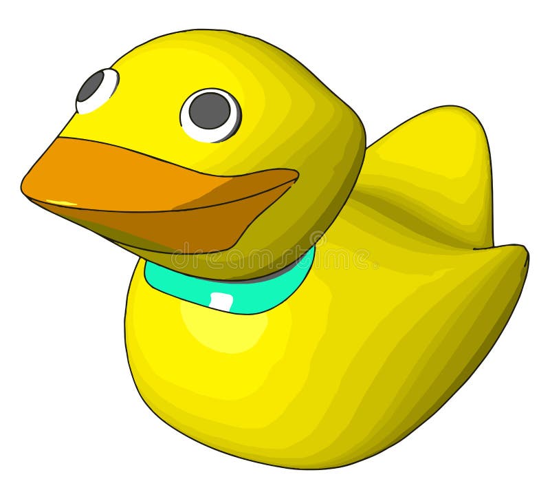 Rubber Duck with Wheels and Colored Circle Stock Vector - Illustration ...