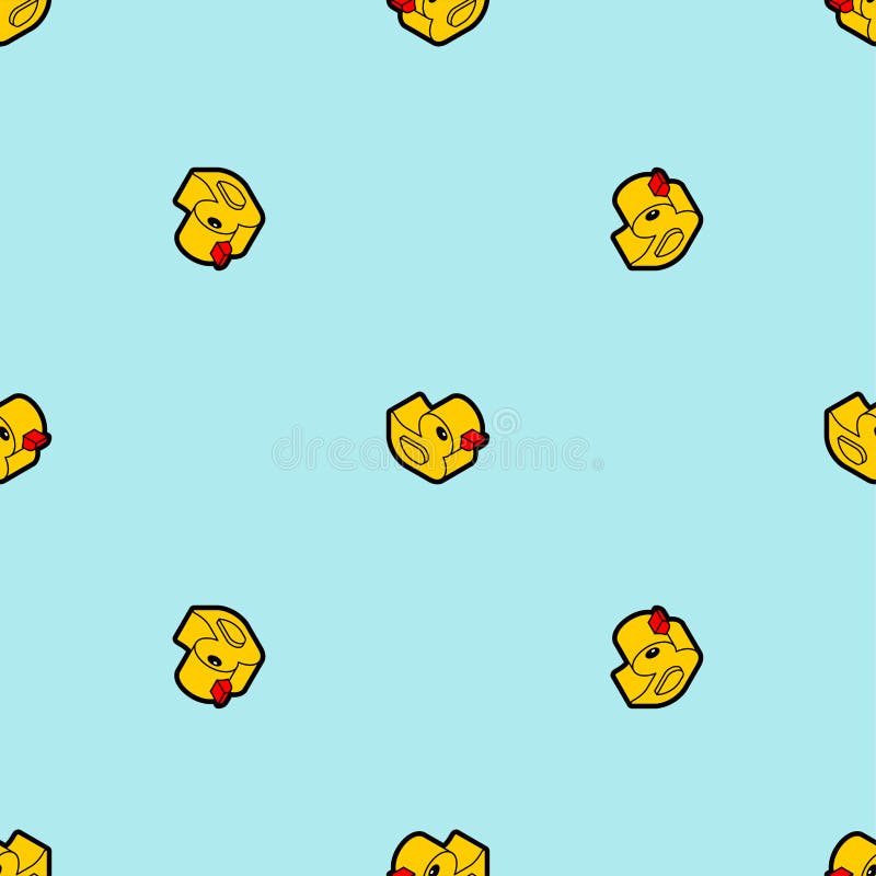 Rubber Duck Isometric Pattern Seamless. Background of Kids Fabric Stock ...