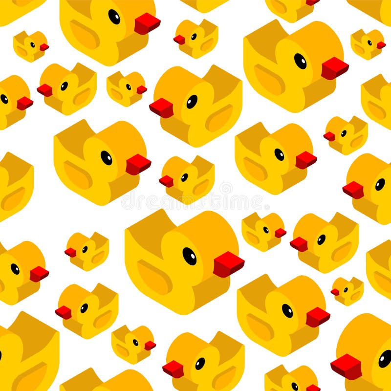 Rubber Duck Isometric Pattern Seamless. Background of Kids Fabric Stock ...
