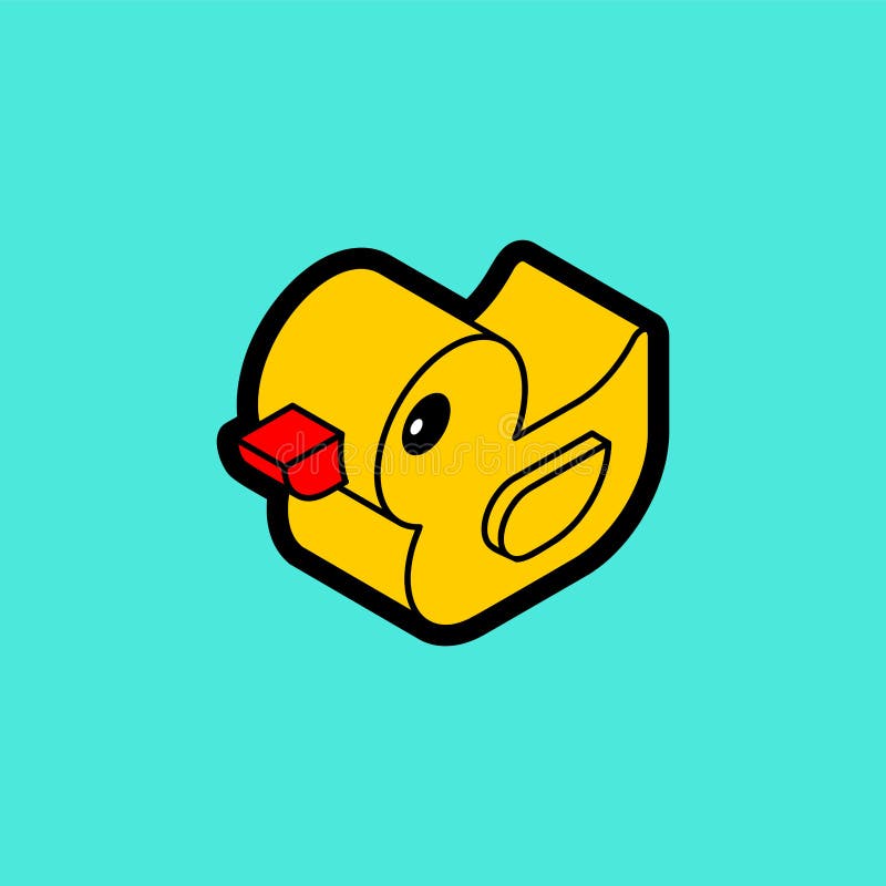 Rubber Duck Isometric Style Icon. Vector Illustration Stock Vector ...