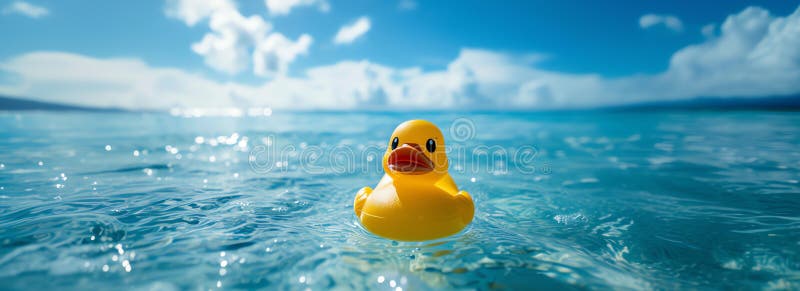 Rubber Duck on the Ocean, AI Generated Stock Illustration ...