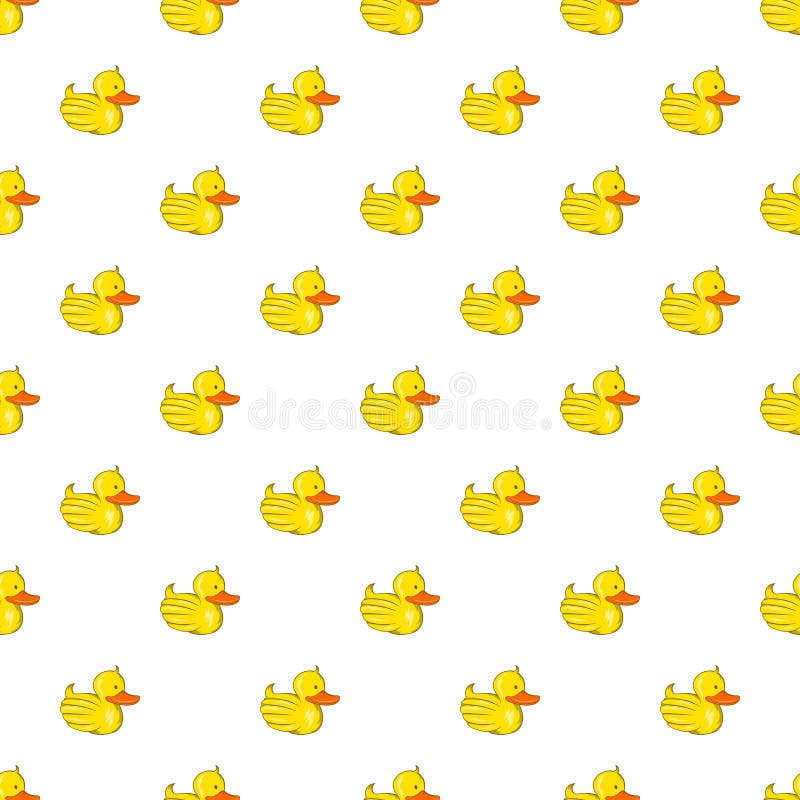 Rubber Duck Pattern, Cartoon Style Stock Vector - Illustration of duck ...