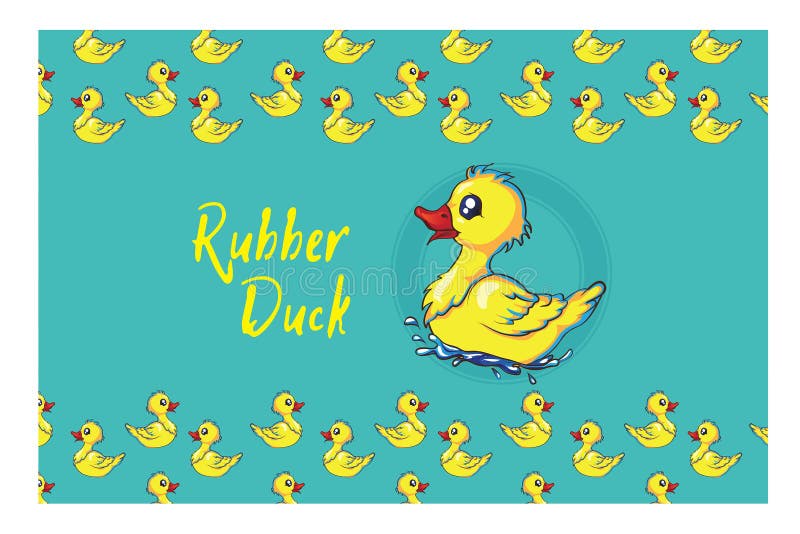 Rubber Duck Pattern with Lots of Yellow Funny Ducks Stock Vector ...
