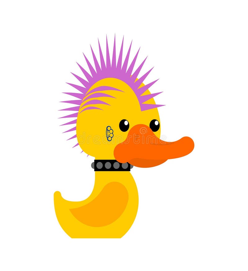 Rubber Duck Punk. Toy Yellow Duck Punk. Mohawk and Tattoo Stock Vector ...