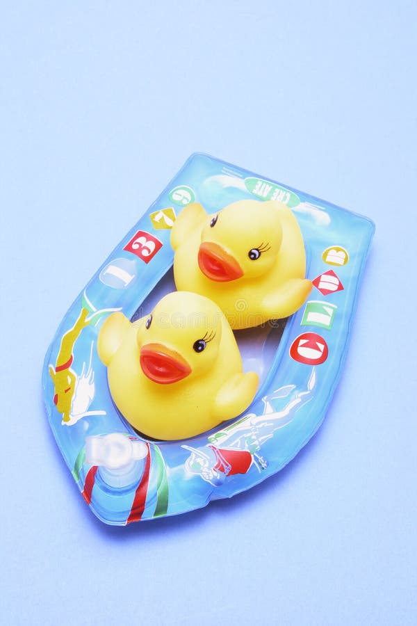 Rubber Ducks on Inflatable Boat Stock Image - Image of pair, ducklings ...