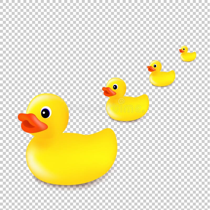 Rubber Ducks Isolated Transparent Background Stock Vector ...