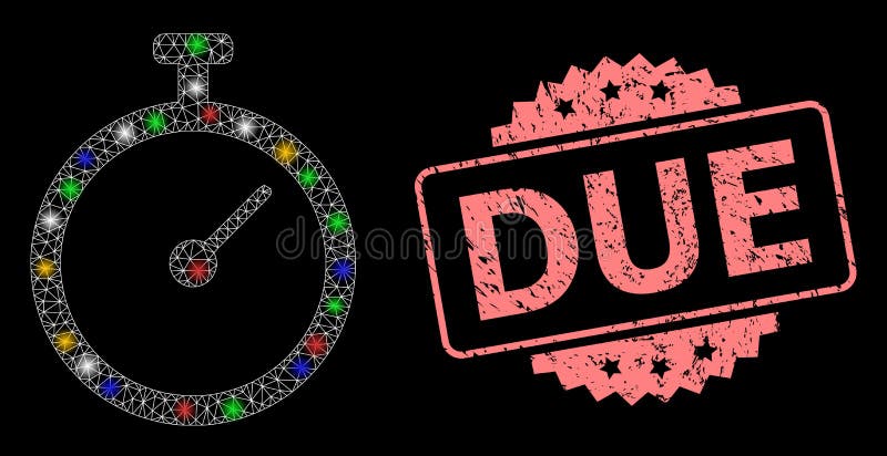 Rubber Due Stamp and Mesh Time Tracker with Lightspots Stock Vector ...