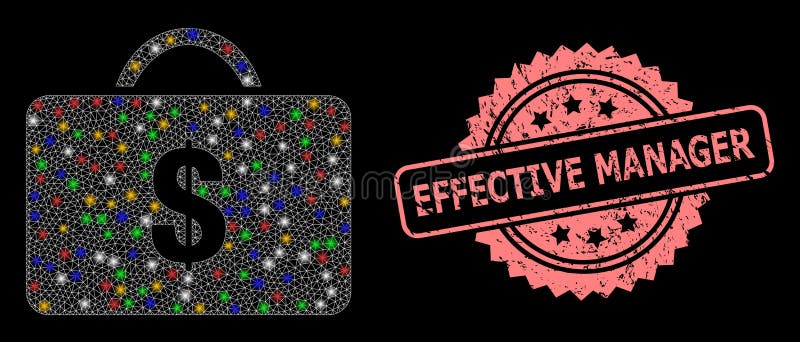 Rubber Effective Manager Stamp Seal and Mesh Business Case with Light ...