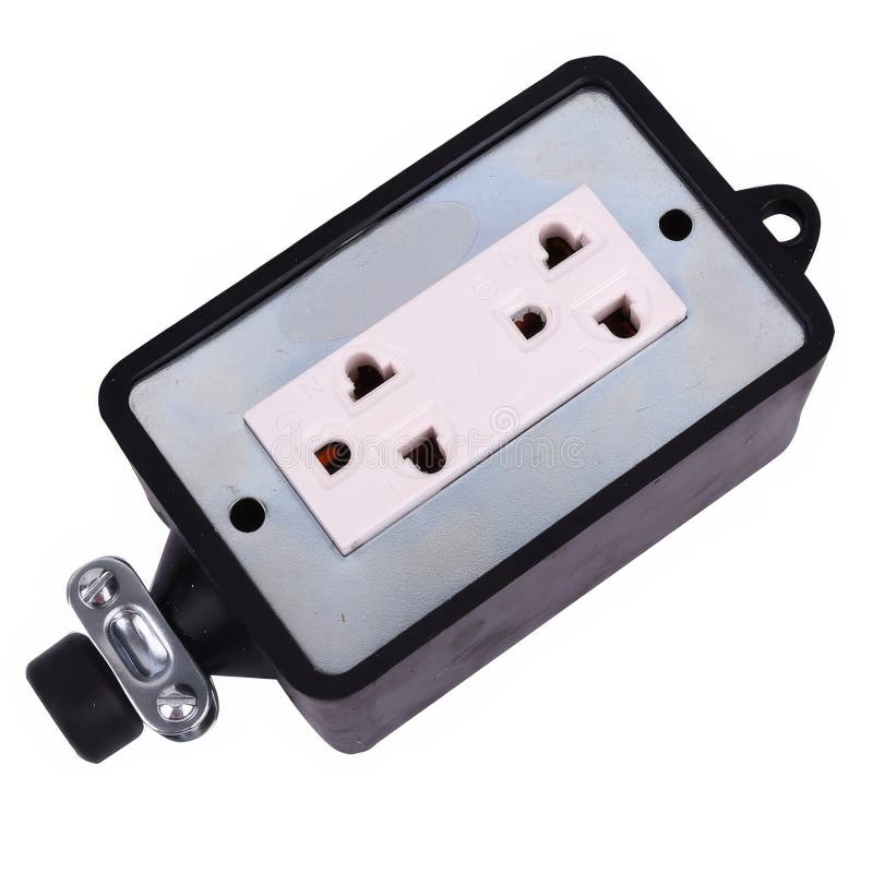 Rubber Extension Power Strip or Trailer Plug Isolated Stock Photo ...
