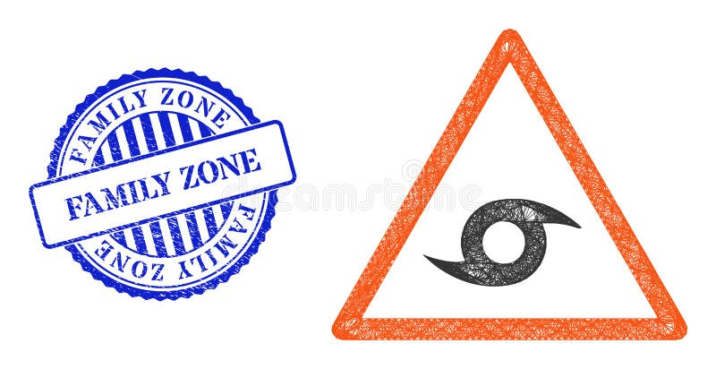 Rubber Family Zone Stamp and Network Hurricane Warning Web Mesh Stock ...