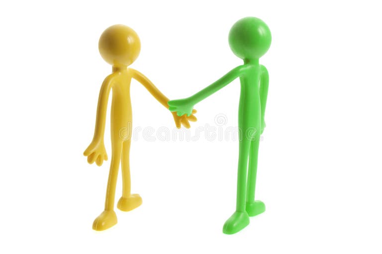 Rubber Figures Shaking Hands Stock Photo - Image of handshake, welcome ...