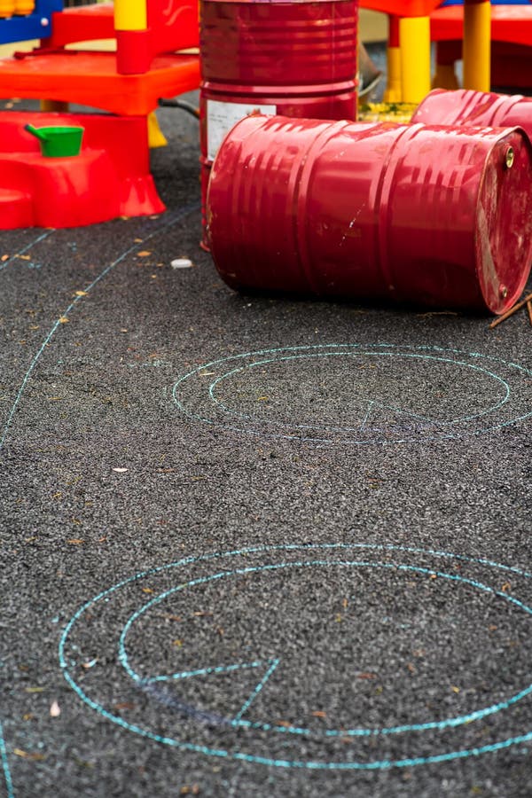 Rubber Floor Covering in a Playground Under Construction Stock Photo ...