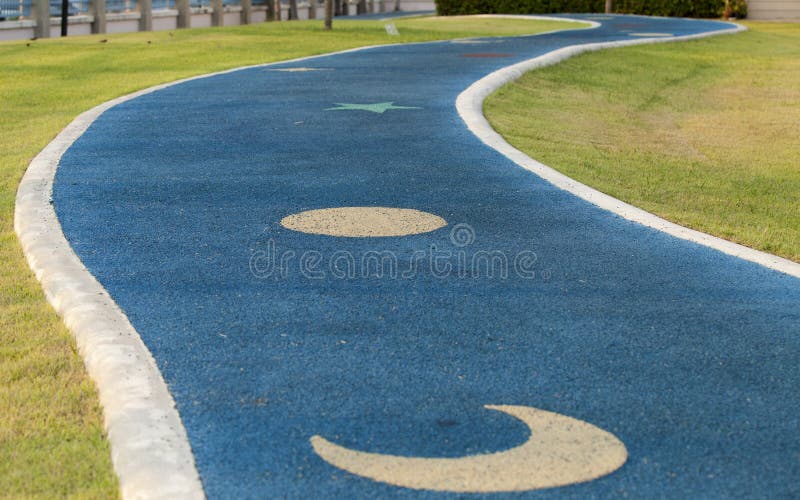 Rubber Floor Pathway with Space Pattern Stock Photo - Image of lane ...
