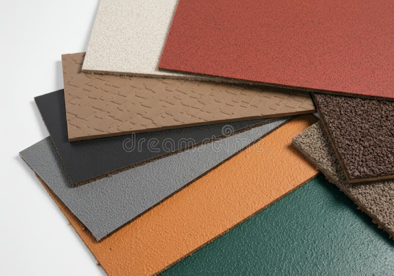 Rubber Flooring Samples in Various Colors and Textures Showcasing ...