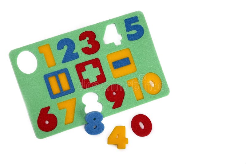 Plastic Numbers Isolated on White Stock Image - Image of school ...