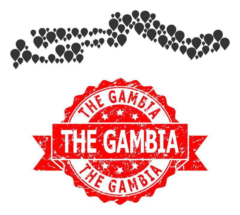 Rubber the Gambia Seal and Marker Mosaic Map of the Gambia Stock Vector ... Rubber the Gambia Seal and Marker Mosaic Map of the Gambia Stock Vector ...