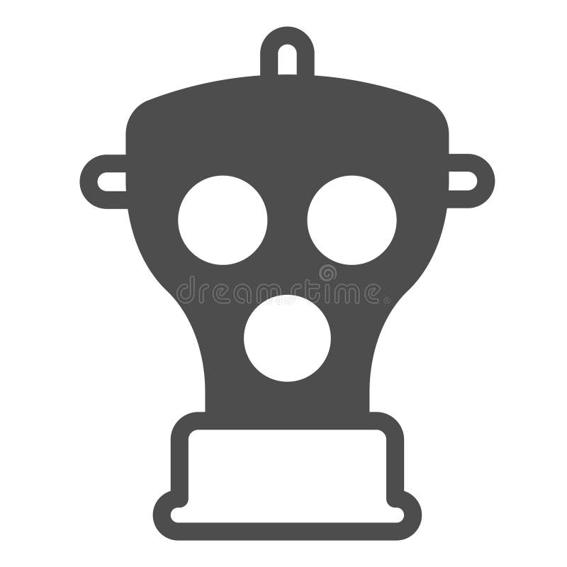 Rubber Gas Mask with Filter Solid Icon, Biohazard Danger Concept ...