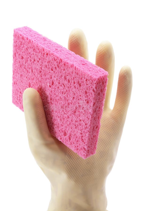 Rubber Glove and Sponge stock image. Image of domestic - 16795513
