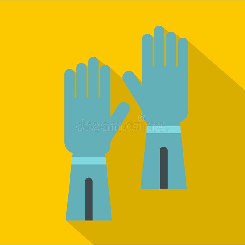 Rubber Gloves for Hand Protection Icon, Flat Style Stock Vector ...