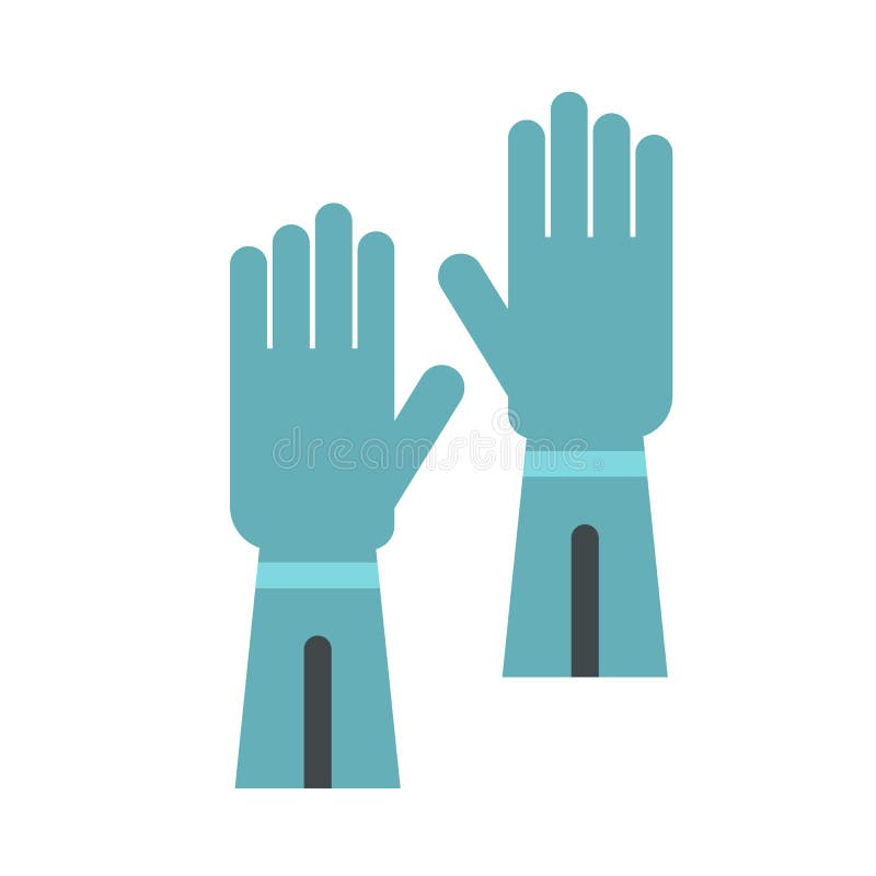 Rubber Gloves for Hand Protection Icon, Flat Style Stock Vector ...