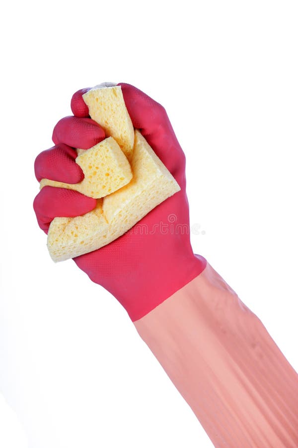 Rubber gloves and sponge stock image. Image of hygiene - 17277389