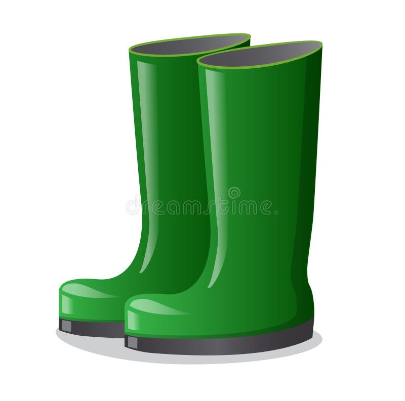 Rubber Green Boot Vector Icon Cartoon Illustration. Stock Vector ...