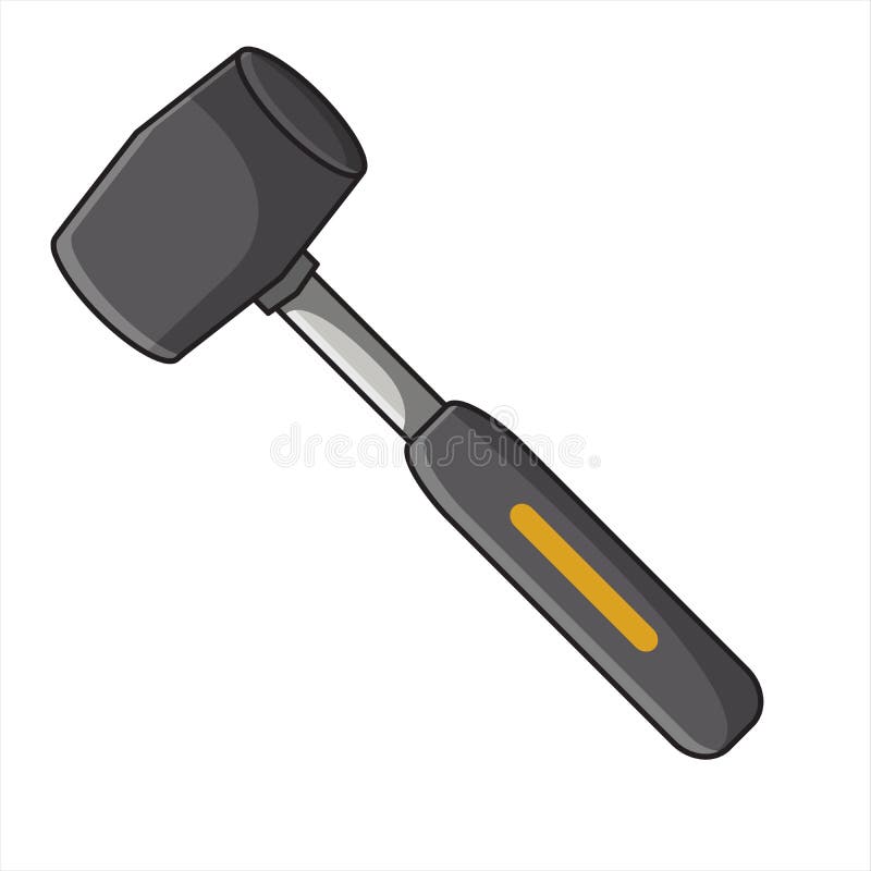 Rubber Hammer with Rubber Handle Vector Illustration Stock Vector ...