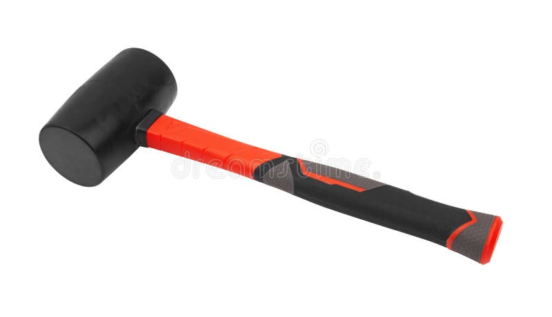 Rubber hammer isolated stock image. Image of black, construction ...