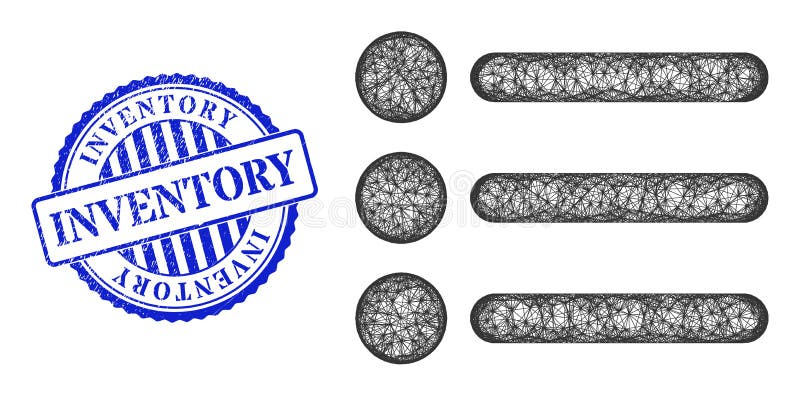 Rubber Inventory Seal and Hatched List Items Web Mesh Stock Vector ...
