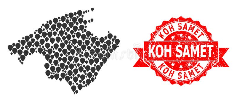 Rubber Koh Samet Stamp and Pointer Mosaic Map of Majorca Stock Vector ...