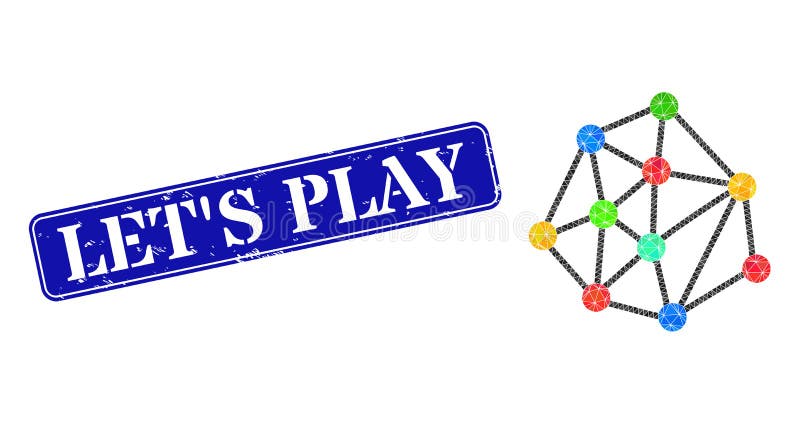 Rubber Let S Play Watermark and Mesh Links Triangle Filled Icon Stock ...