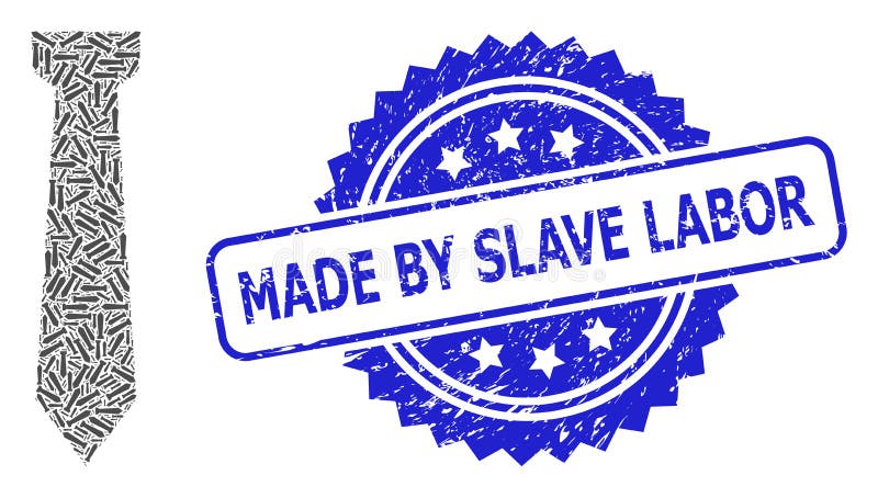 Rubber Made by Slave Labor Stamp and Recursion Tie Icon Composition ...