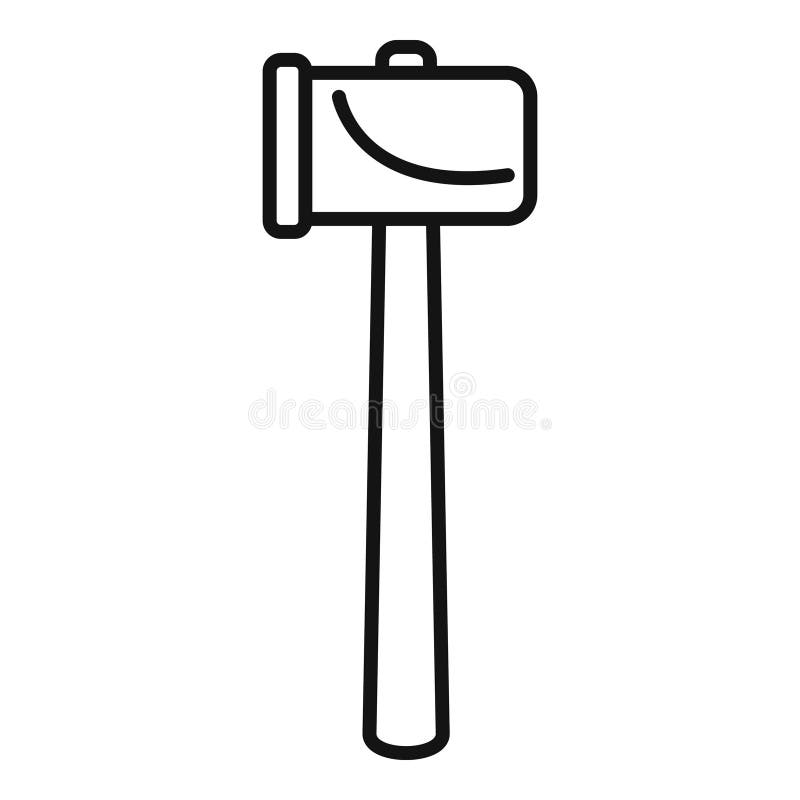 Rubber Mallet Icon Showing Striking Tool for Construction Stock ...