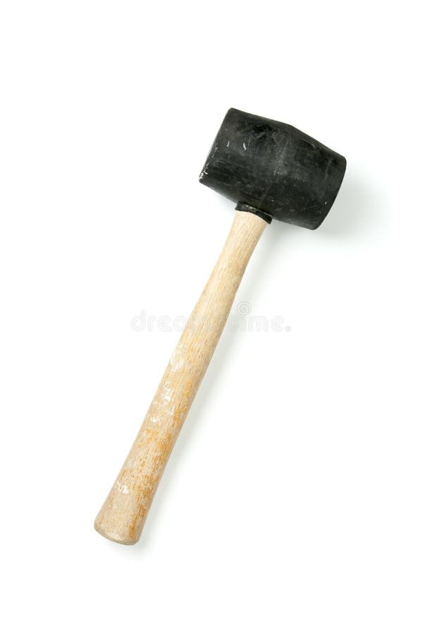 Rubber Mallet Isolated on White Stock Image - Image of worn ...