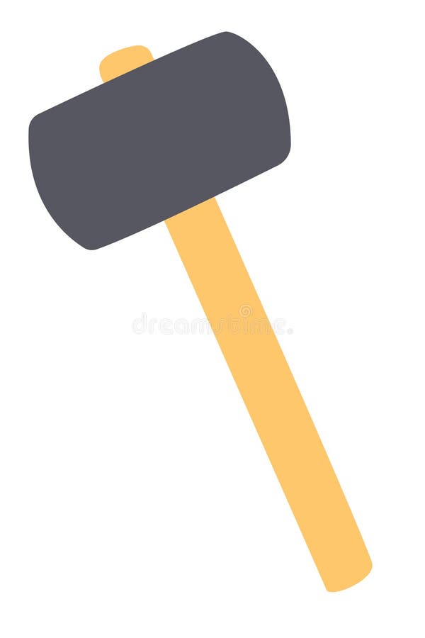 Rubber Mallet Tool Hand Drawn Flat Illustration Stock Illustration ...