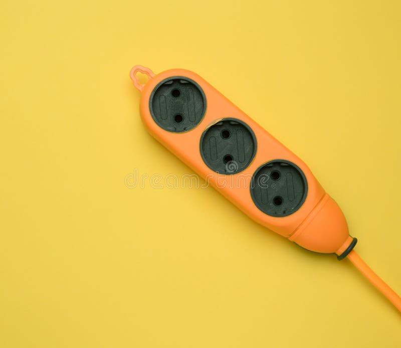 Orange Power Strip. Electric Extender Isolated on White Background ...