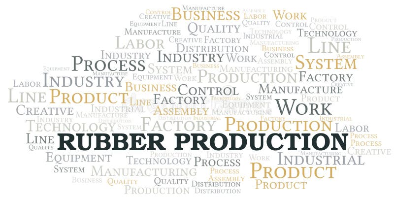 Rubber Production Word Cloud Create with Text only. Stock Illustration ...